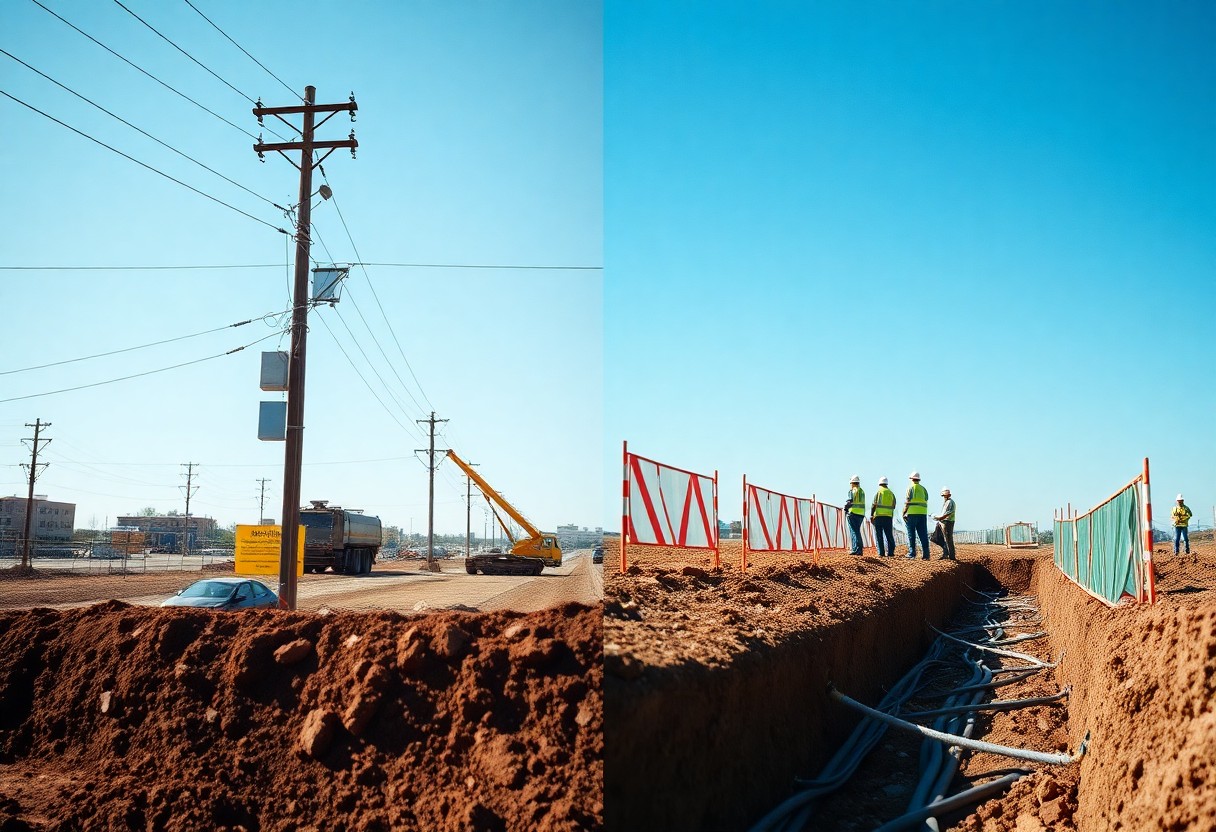 Underground vs Overhead Power Cable Installation with Safety Methods ...